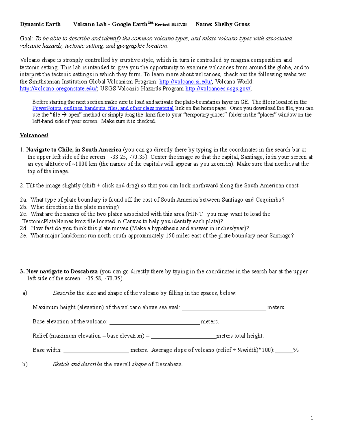 Volcano lab google earth Revised 10 - Dynamic Earth Volcano Lab Google ...