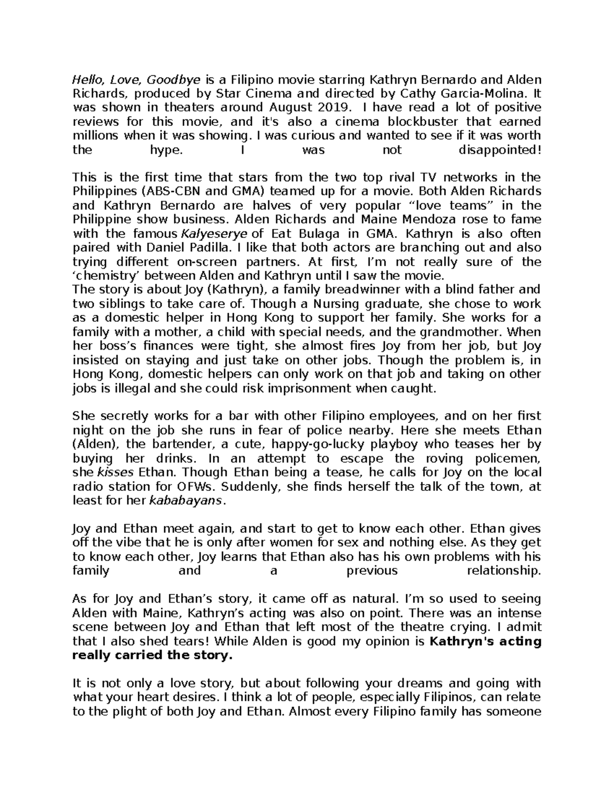 Hello, Love Goodbye - Thank you everyone - Hello, Love, Goodbye is a ...