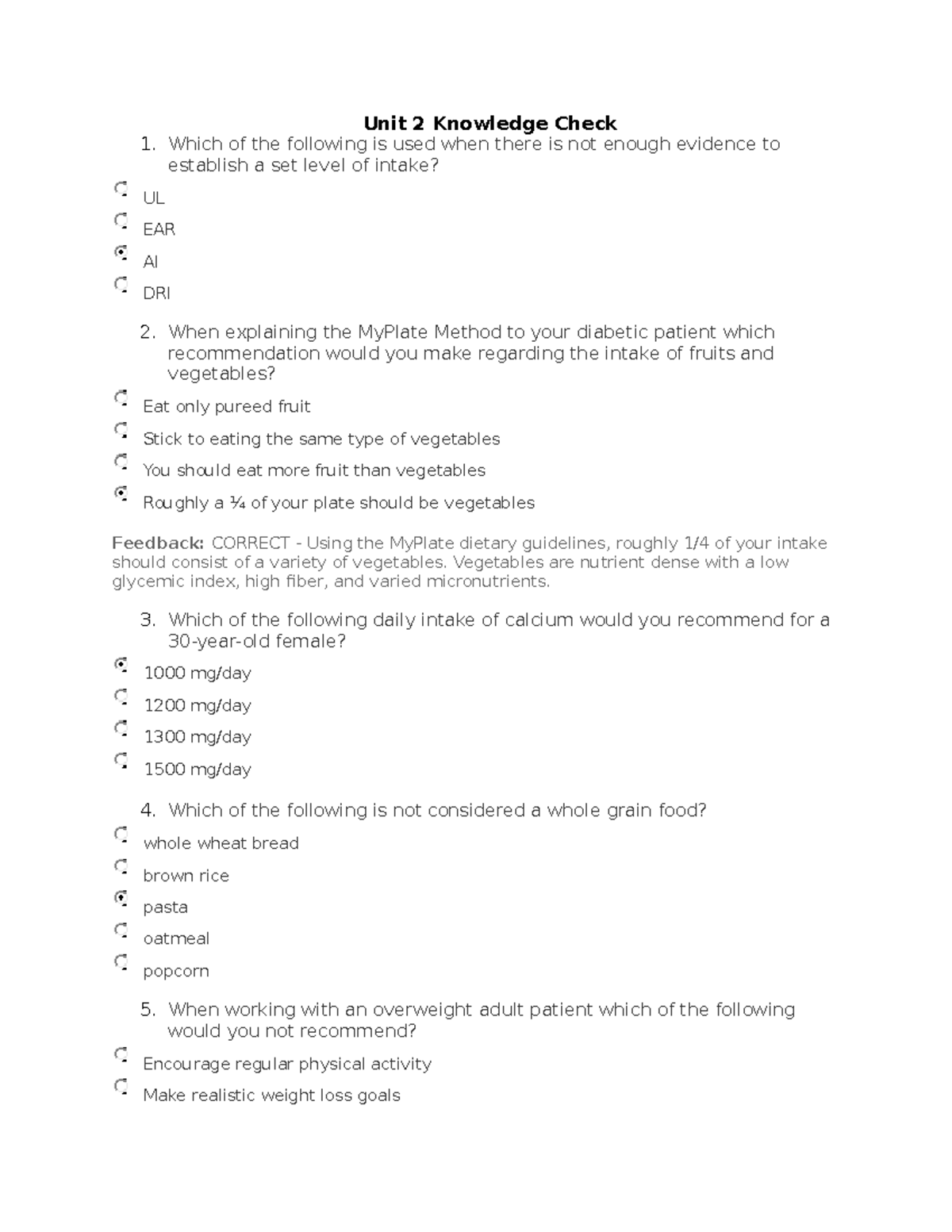 C787 Knowledge Checks - Unit 2 Knowledge Check 1. Which of the ...
