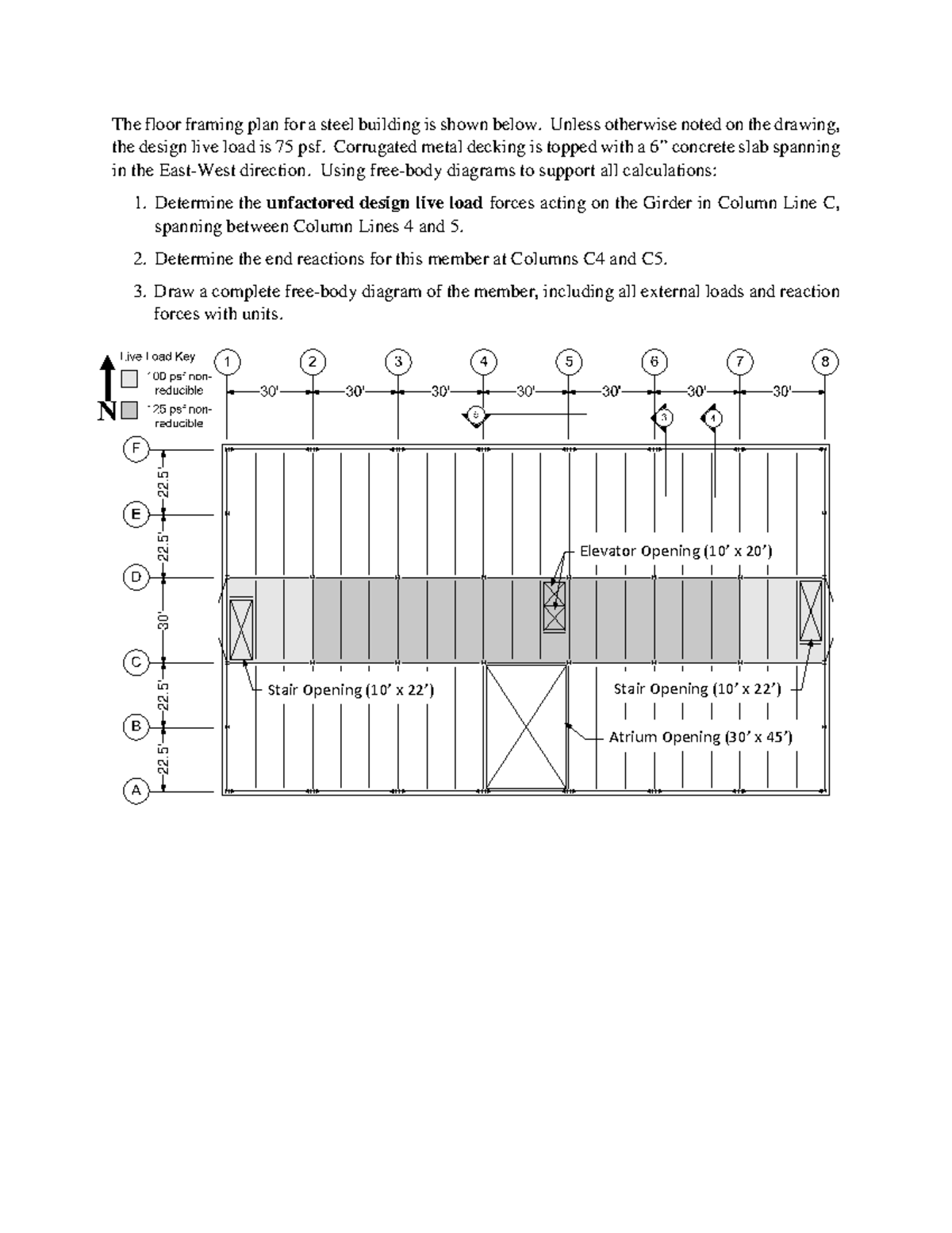Practice Quiz 1a - Loads and Load Paths - The floor framing plan for a ...