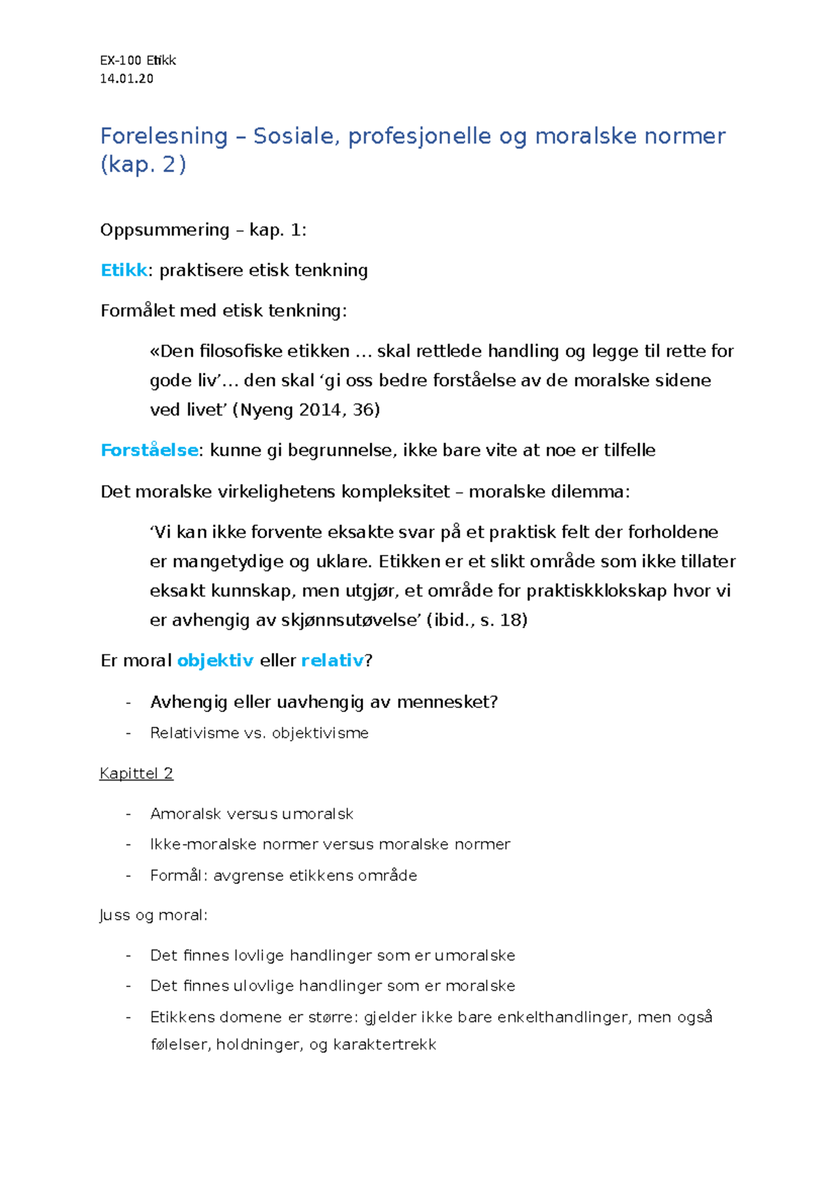 Forelesning - Moralske normer og andre normer (kap. 2) - 14 ...