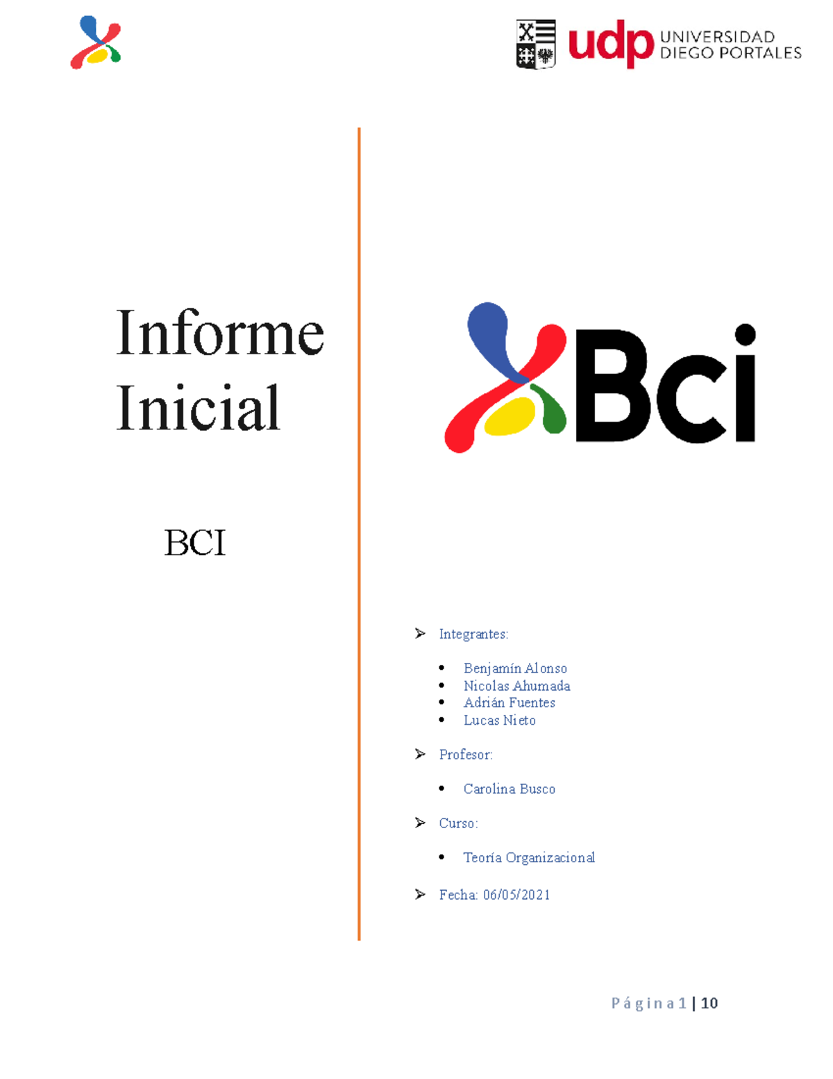 Banco Bci Entrega 1 - en estos trabajamos podemos encontra ...