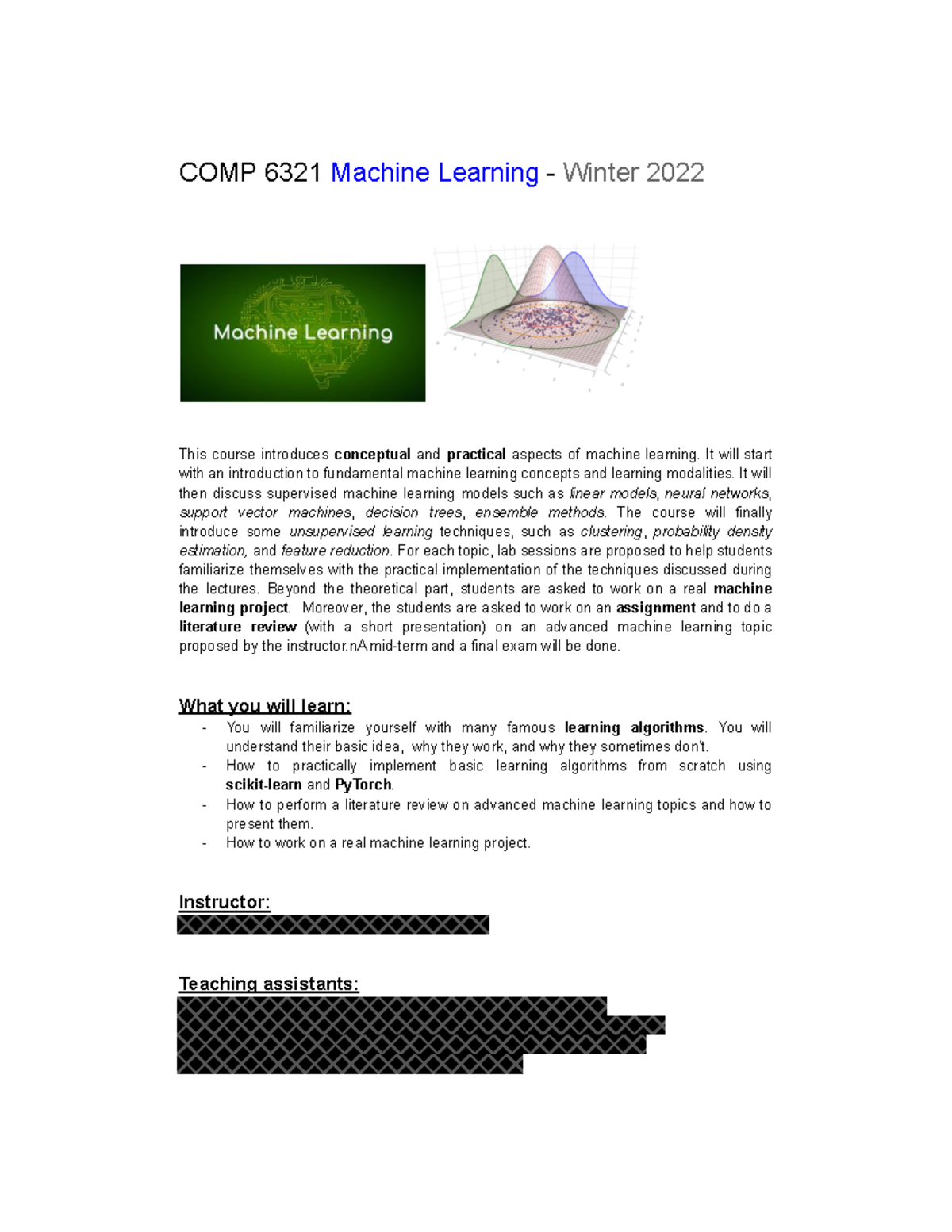 Syllabus COMP6321 copy 2 - Comp432 - Concordia - Studocu