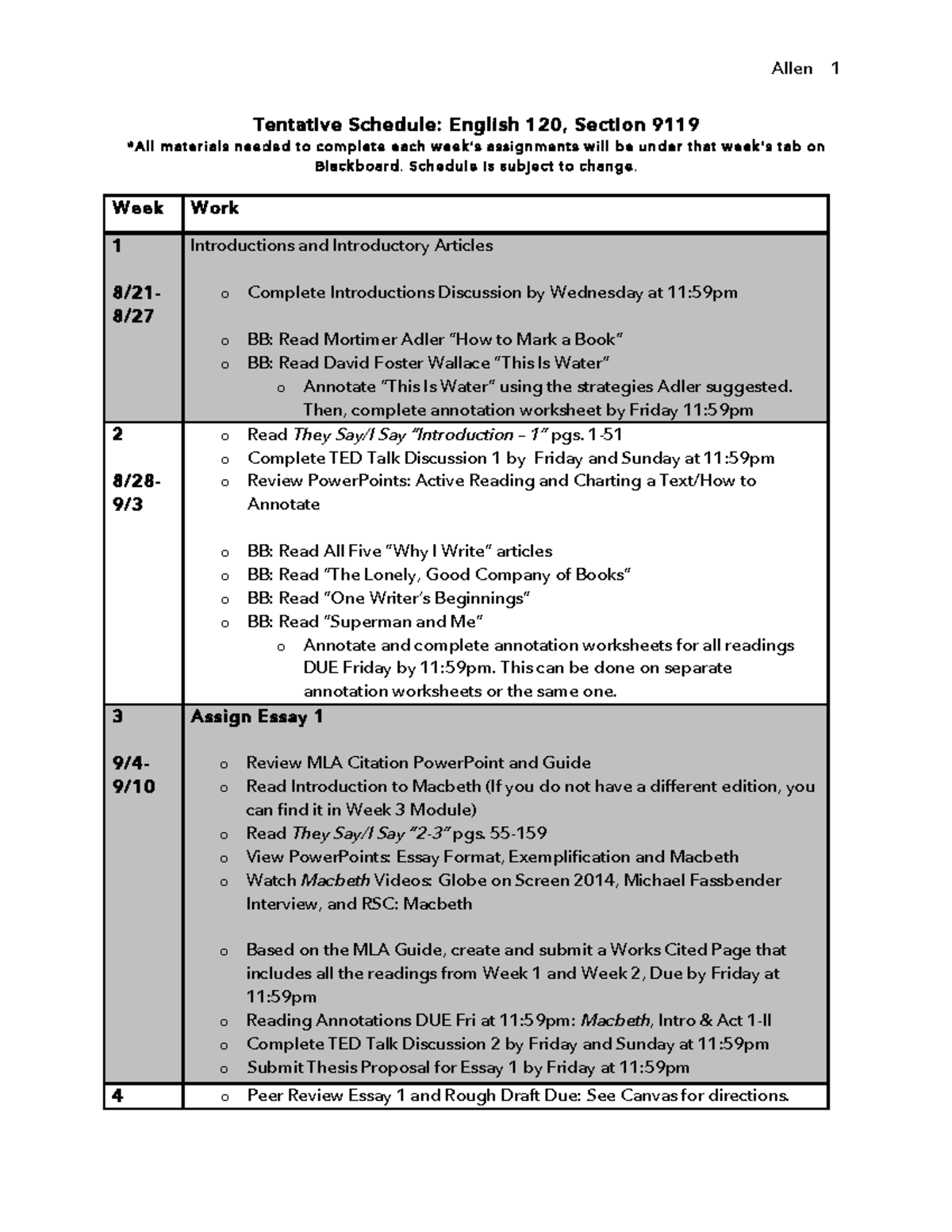 9119 English 120 Schedule Online - ENG 096 - DCC - Studocu