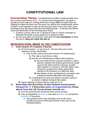 Constitutional Law Outline - 2 - Constitutional Law I. Supreme Court in ...
