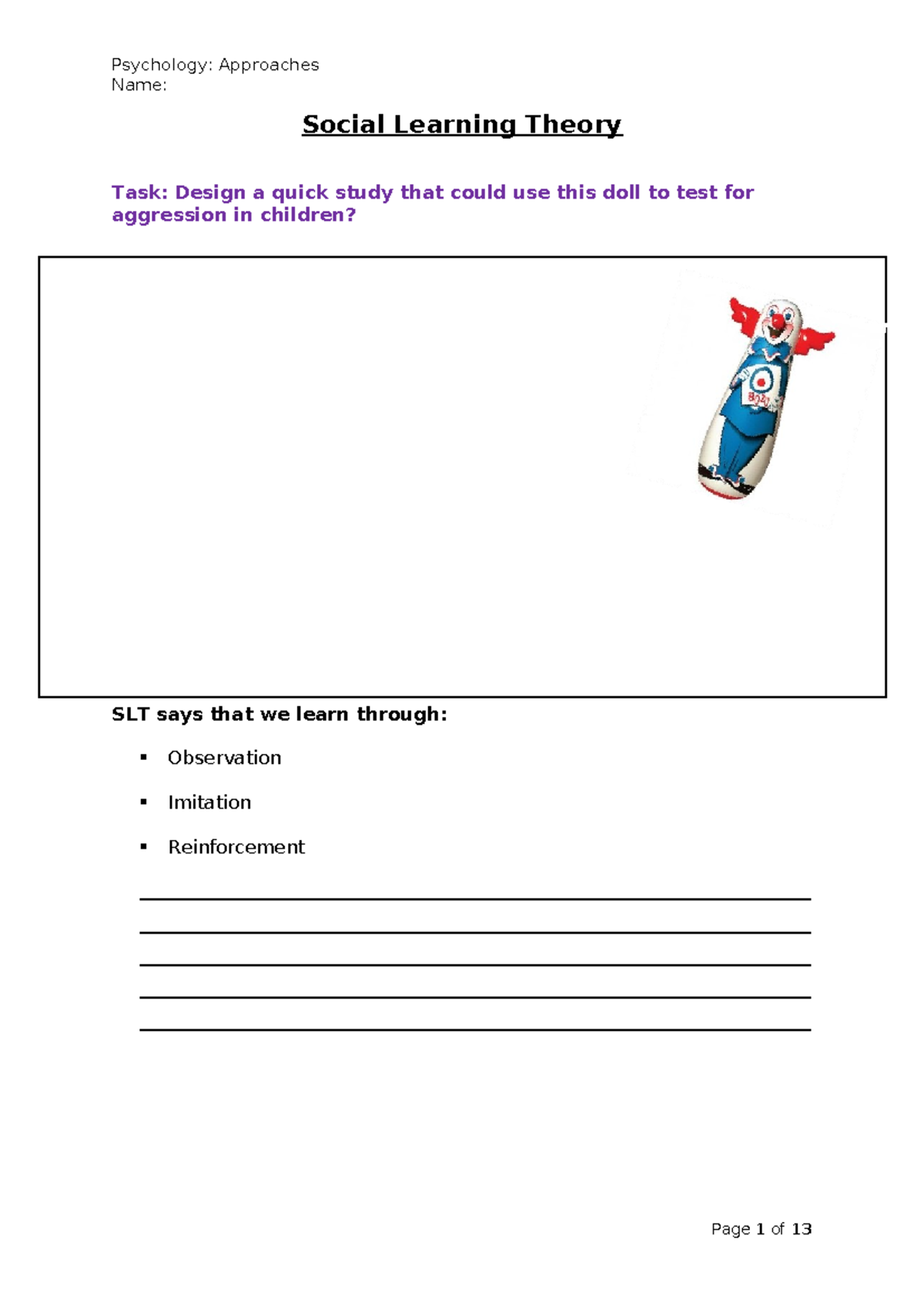 03 Learning Approach Part 2 SLT - Name: Social Learning Theory Task ...