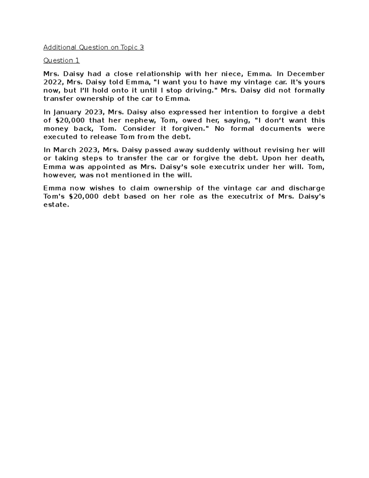 Additional Question on Topic 3 Consstitution - Additional Question on ...