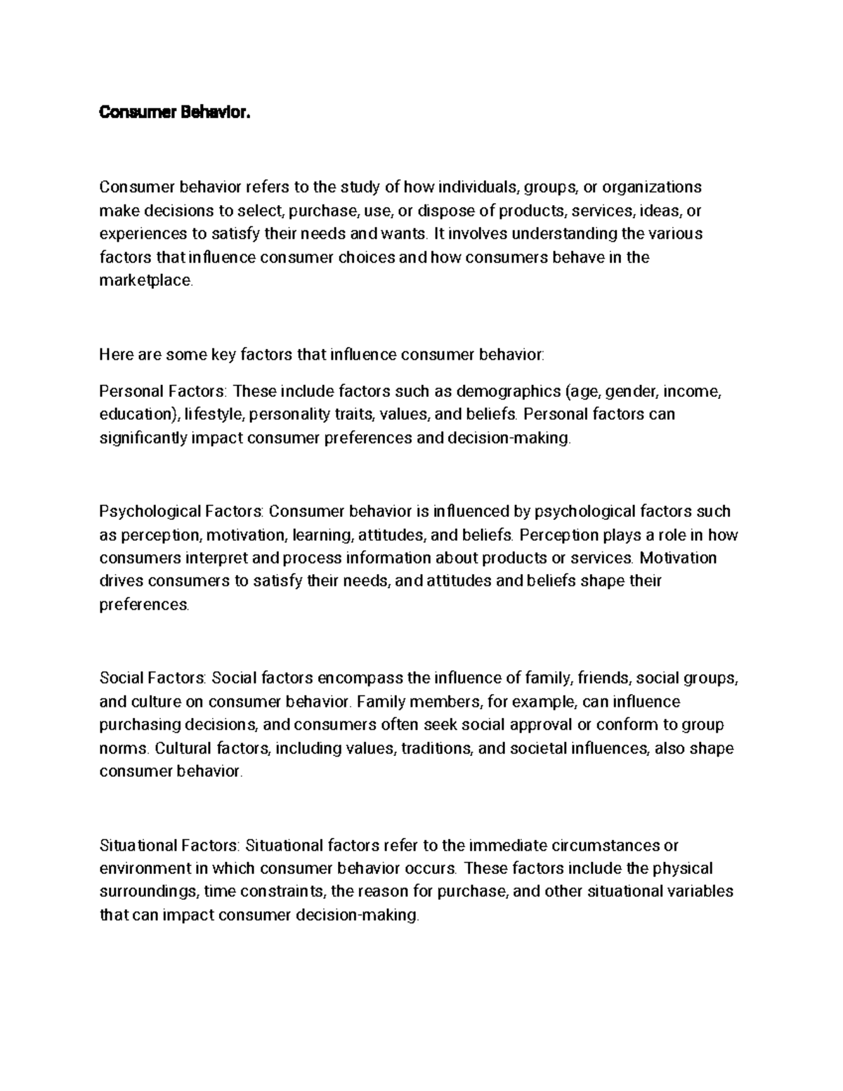 Micro Economy-10 - Consumer Behavior. Consumer behavior refers to the ...