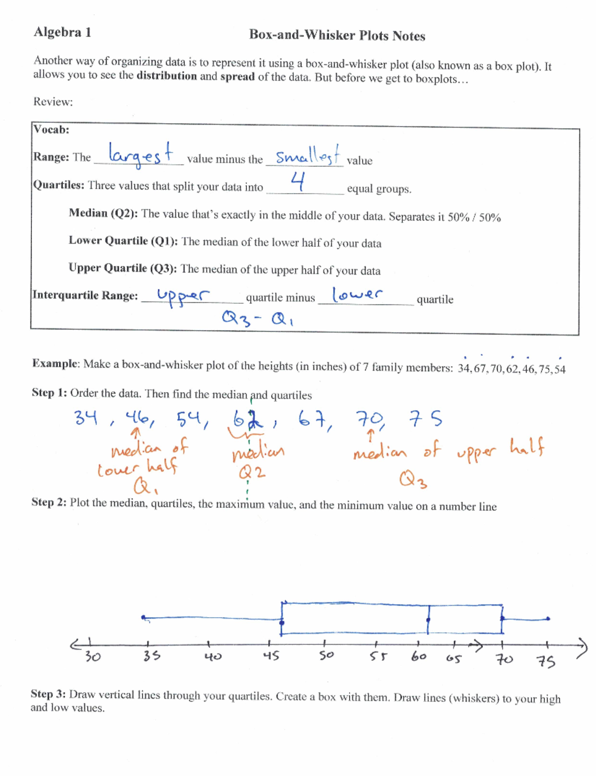 Box plot Class Notes - MAT 121 - Studocu