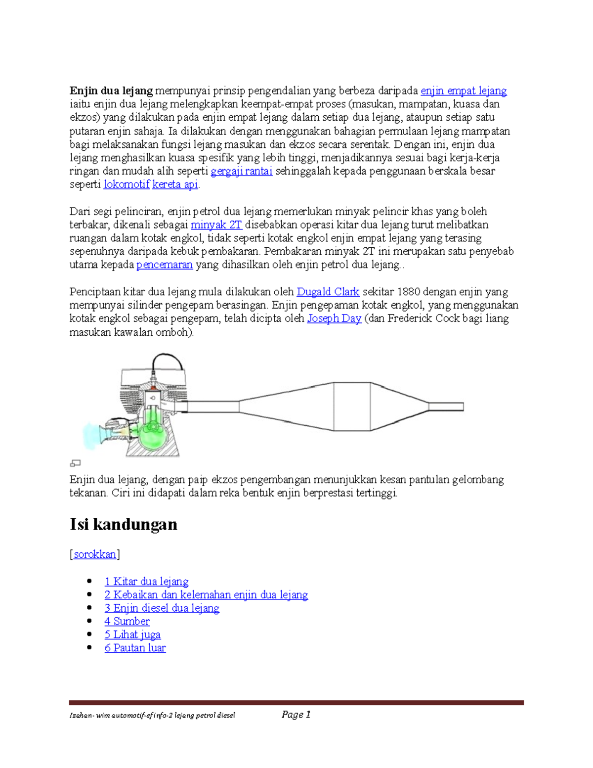 2 lejang petrol diesel - Enjin dua lejang mempunyai prinsip ...