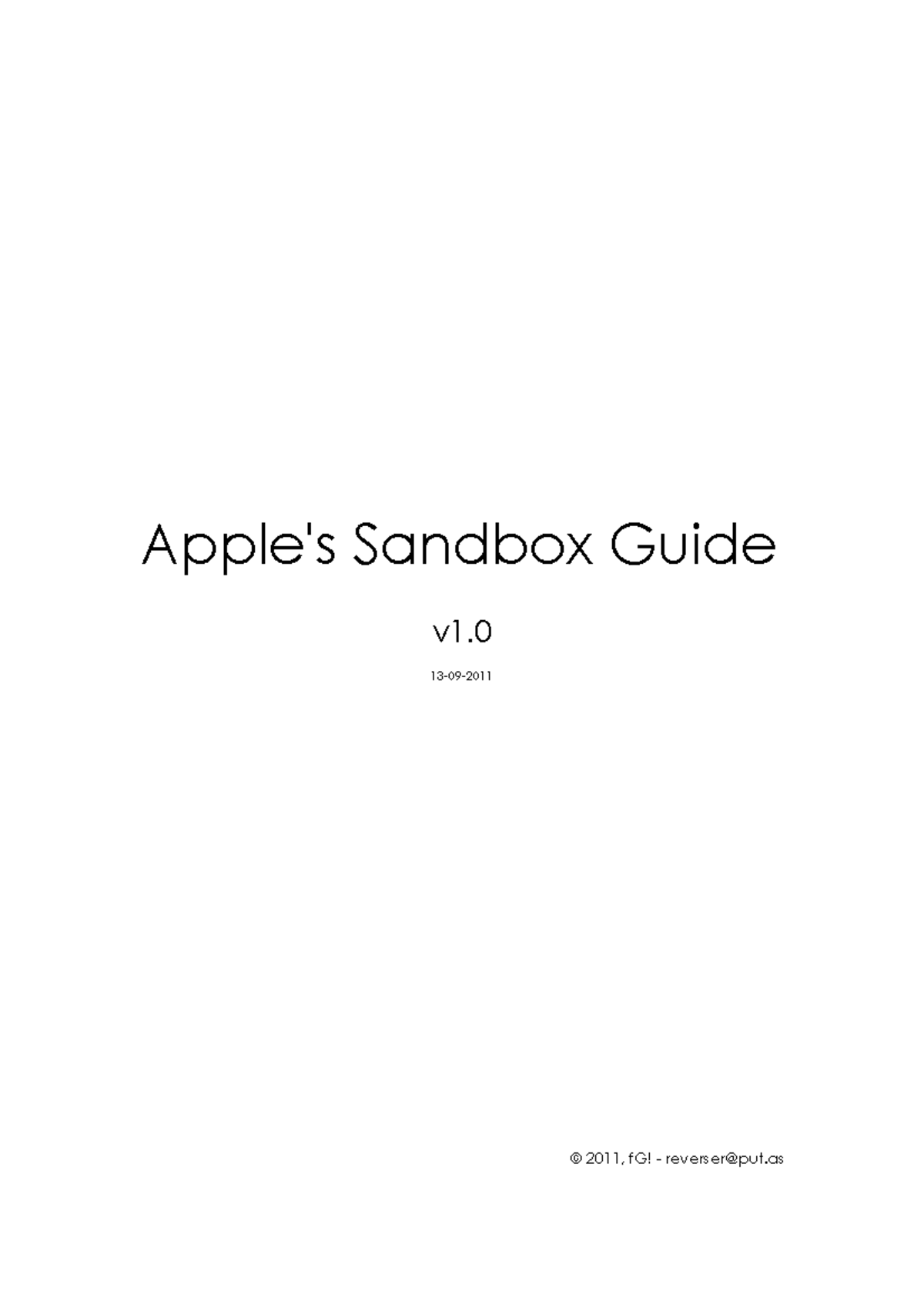 Apple Sandbox Guide v1 - research material - Apple's Sandbox Guide v1 ...