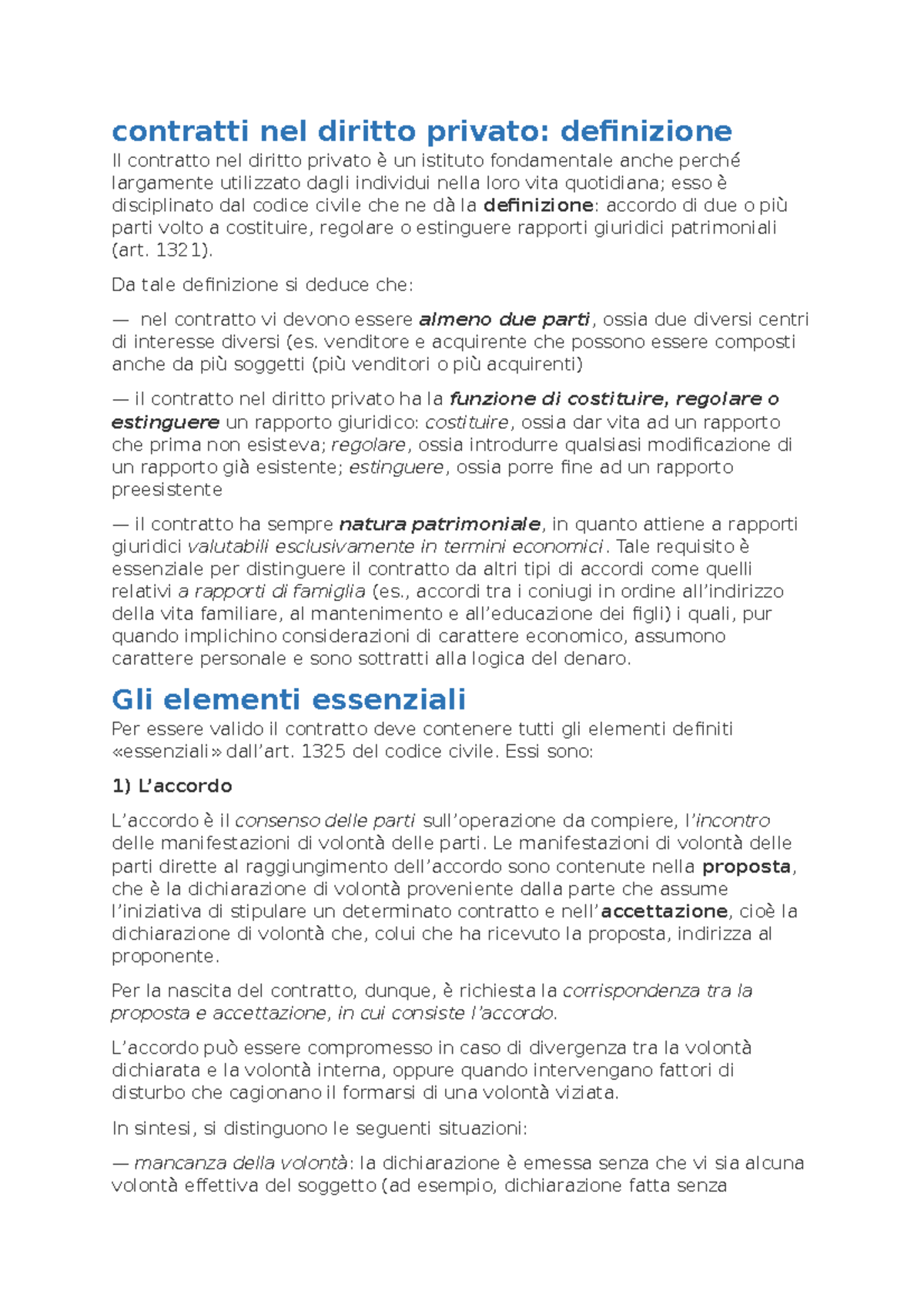 Diritto privato- contratto - contratti nel diritto privato: definizione ...
