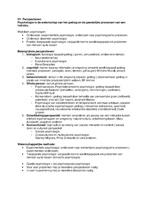Voorbeeld Praktijkopdracht Inleiding Psychologie - LEERPROJECT: LP 0 ...