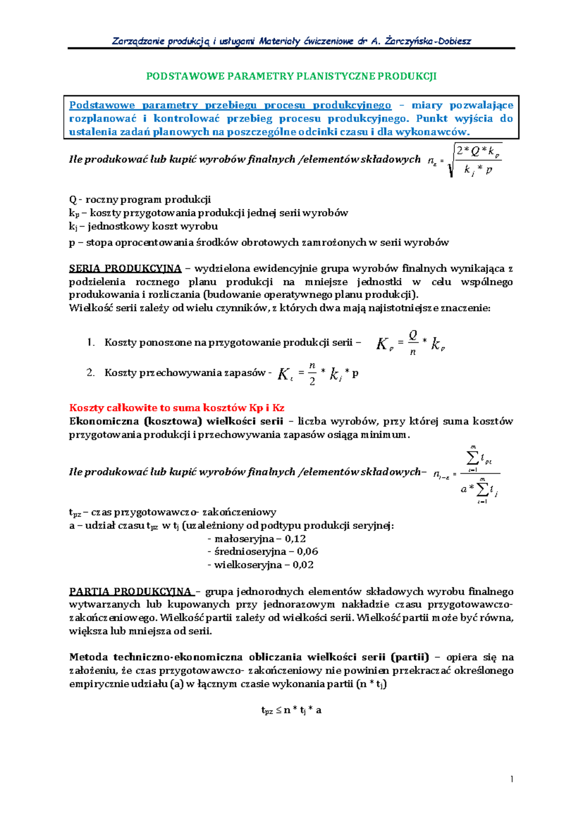 Parametry planistyczne - teoria - PODSTAWOWE PARAMETRY PLANISTYCZNE ...