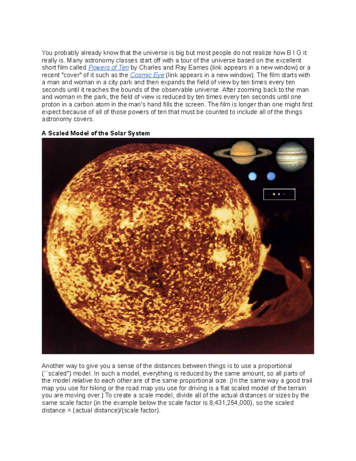 Astronomy 2 - Lecture notes - You probably already know that the ...