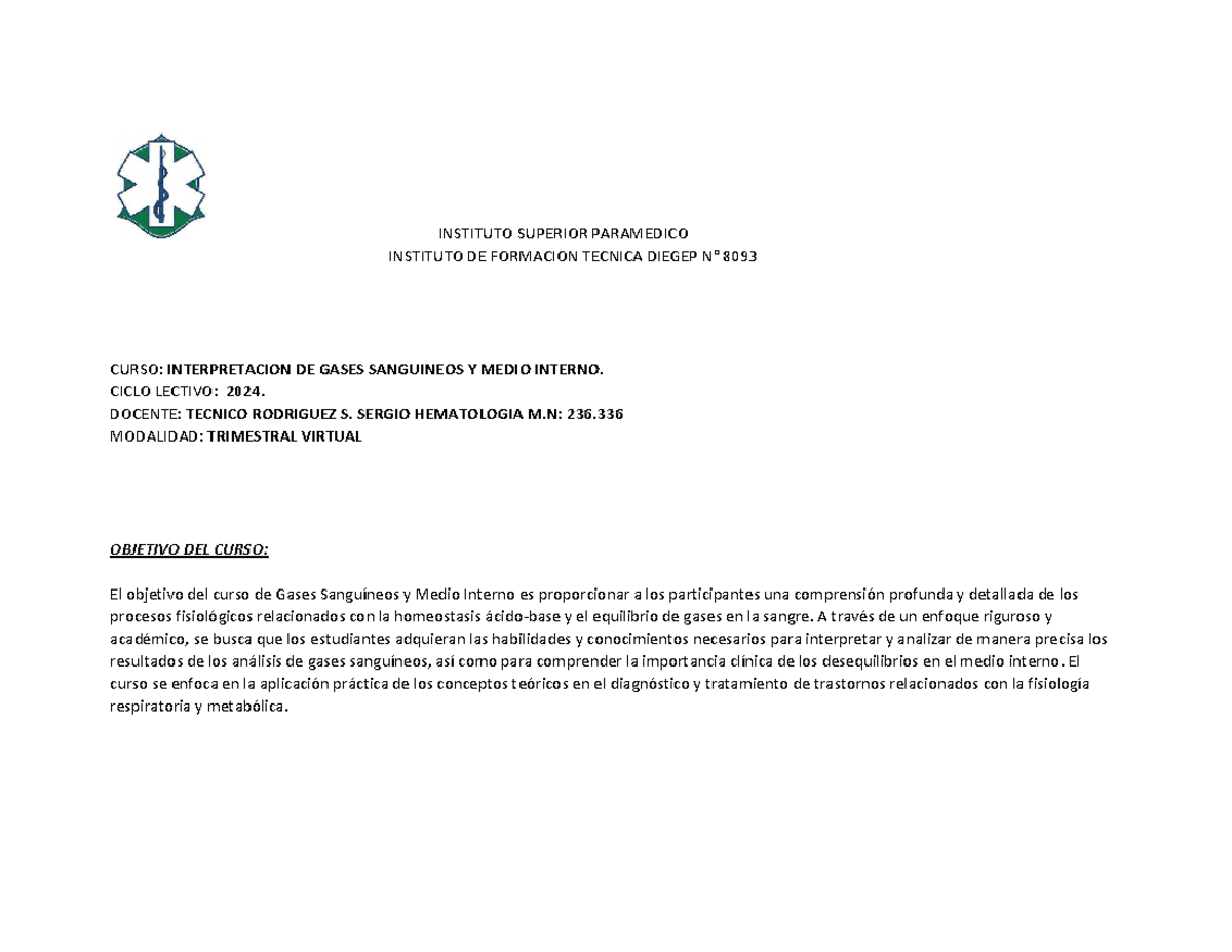 Gases. programa - b,hbjhbj kkjgkjg gkugig lgkgu kugug - INSTITUTO ...