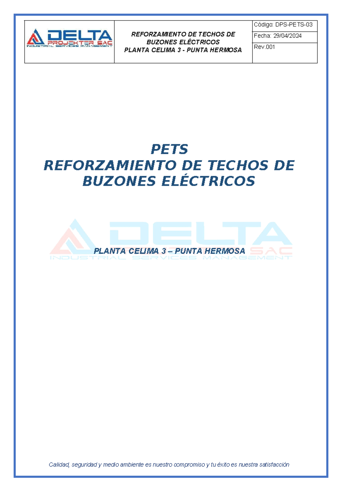 PETS - Reforzamiento DE Techos DE Buzones Eléctricos - Calidad ...
