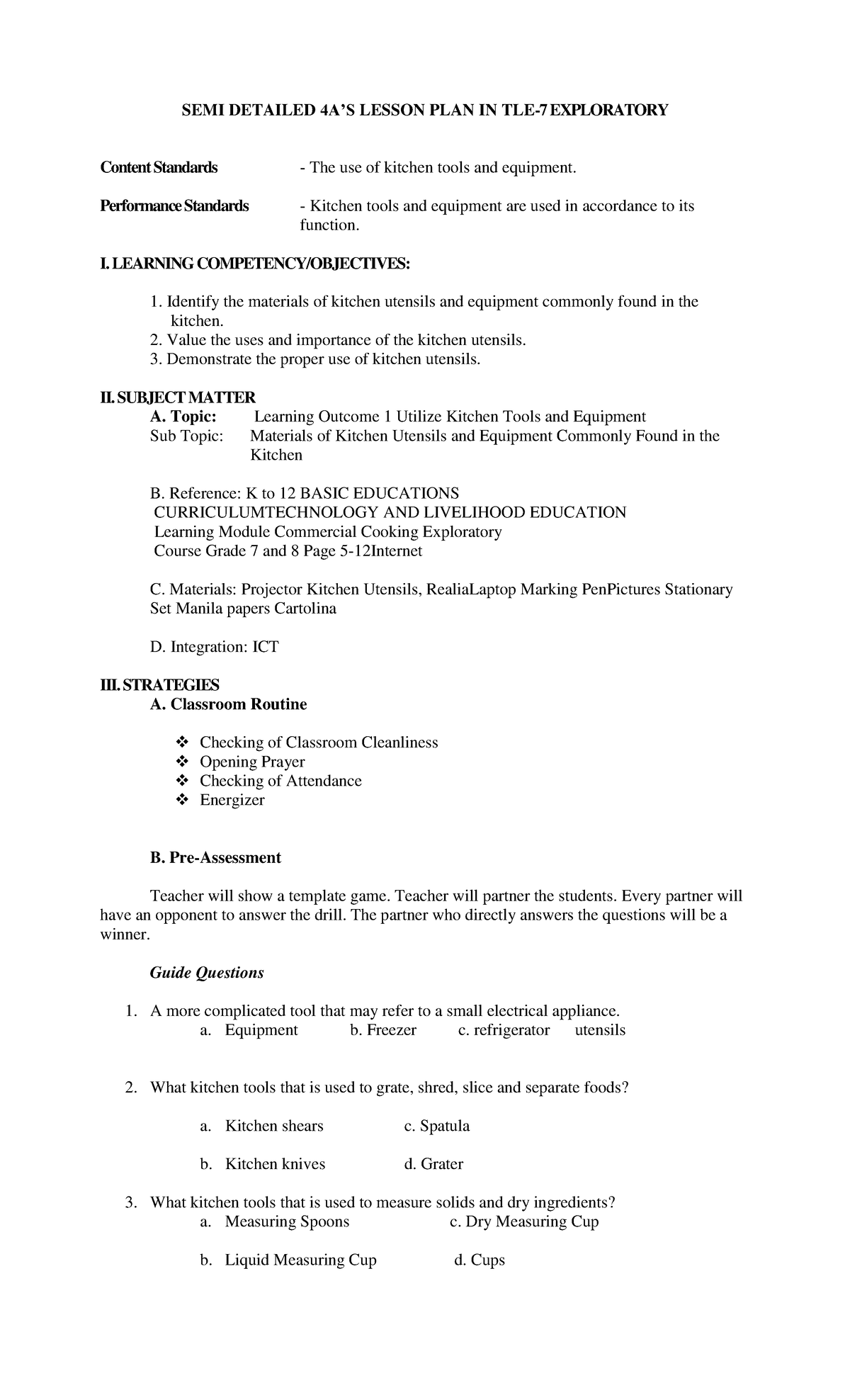 SEMI Detailed 4A for Prod ED 614 - SEMI DETAILED 4A’S LESSON PLAN IN ...