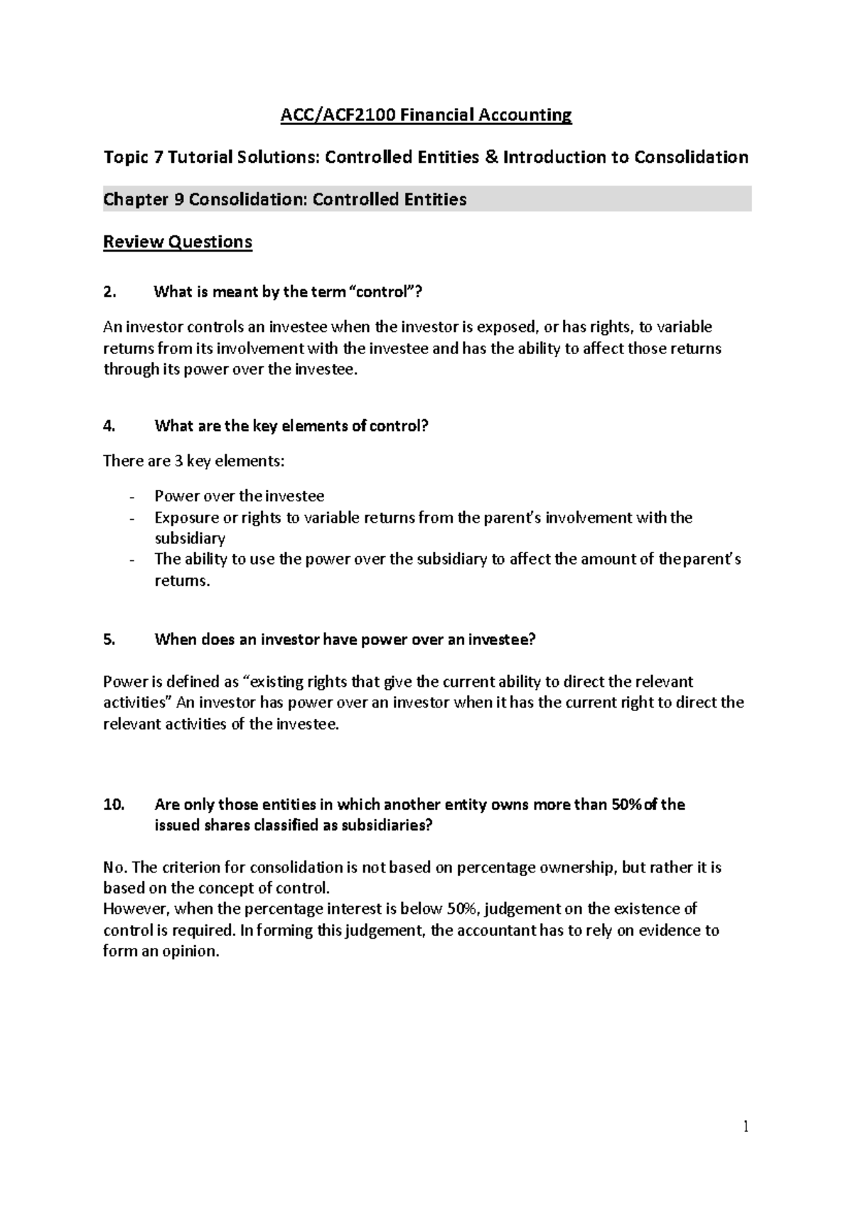 Acf2100 t7 solution - none - ACC/ACF2100 Financial Accounting Topic 7 ...