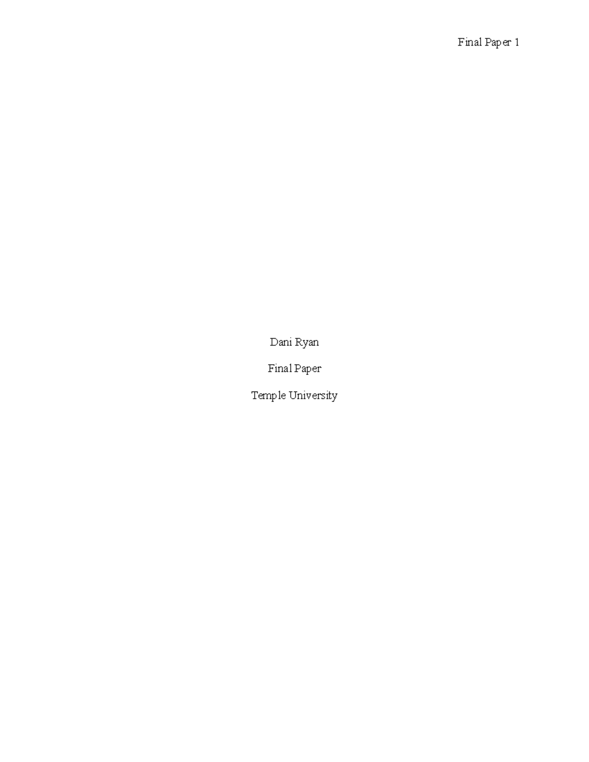 Finalpaper - final paper sample - Dani Ryan Final Paper Temple ...