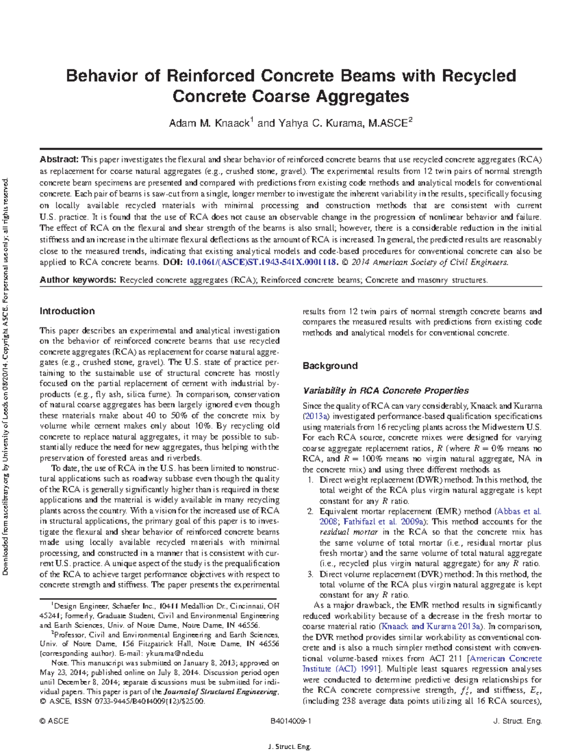 Knaack 2015 - law - Behavior of Reinforced Concrete Beams with Recycled ...