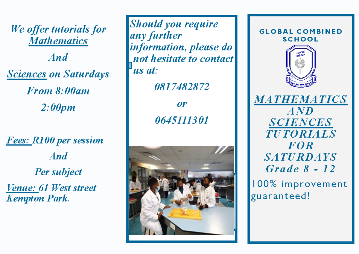 Chirwa extra lesson flyer 074145 - H P I N C. G L O B A L C O M B I N E ...