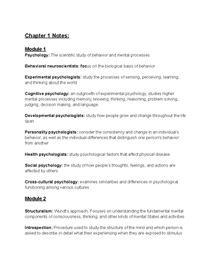 Psych Chapter 4 Notes - Chapter 4 Notes: Module 9 Central core: The ...