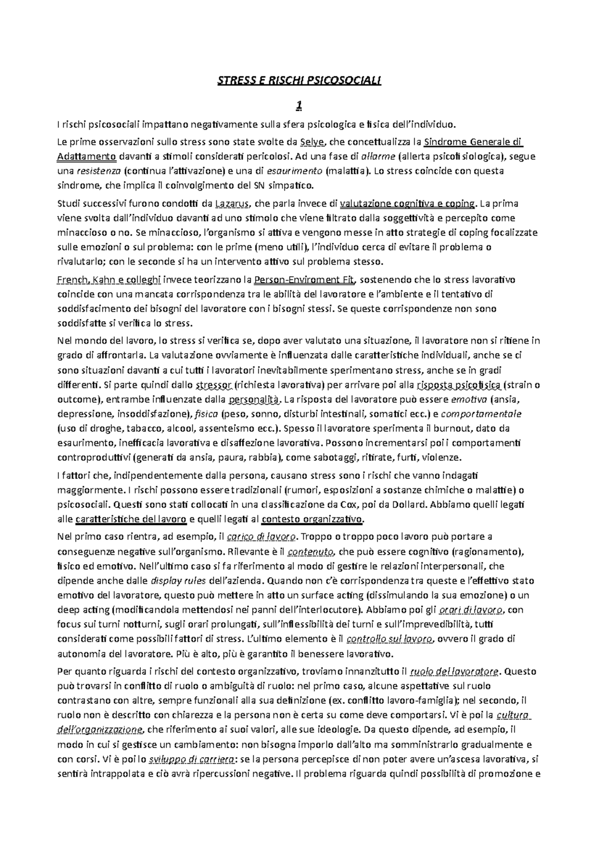 Stress E Rischi Psicosociali - STRESS E RISCHI PSICOSOCIALI 1 I rischi psicosociali impattano ...