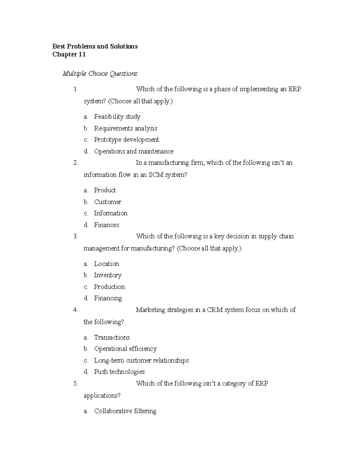 INF1505-CH11 Best Problemsand Solutions - Best Problems and Solutions ...