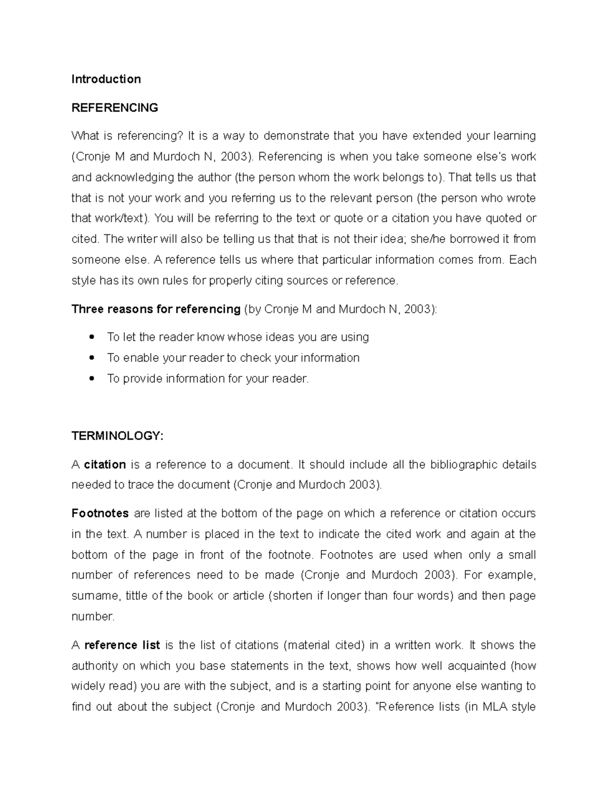 Referencing (Auto Recovered) - Introduction REFERENCING What is ...