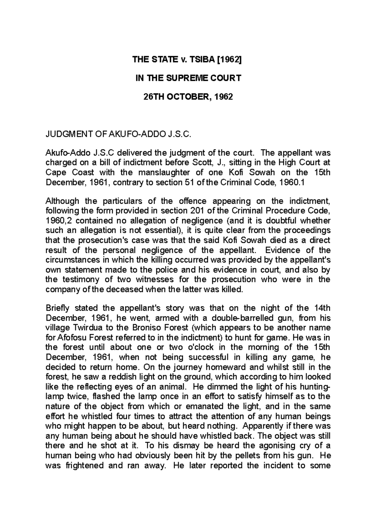 THE State v. Tsiba [1962] - THE STATE v. TSIBA [1962] IN THE SUPREME ...