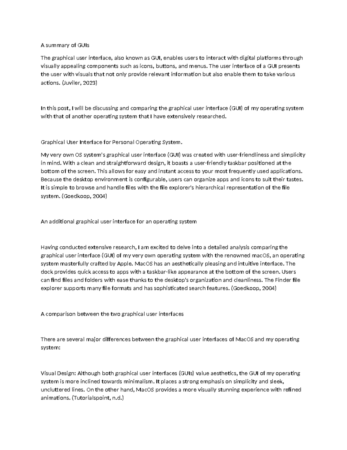 Operating System 2 Discussion Assignment Unit 8 A Summary Of Guis The Graphical User Interface