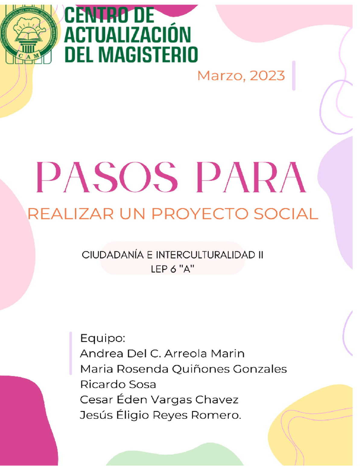 Pasos para realizar un Proyecto social, editado - Proyecto social Pasos ...