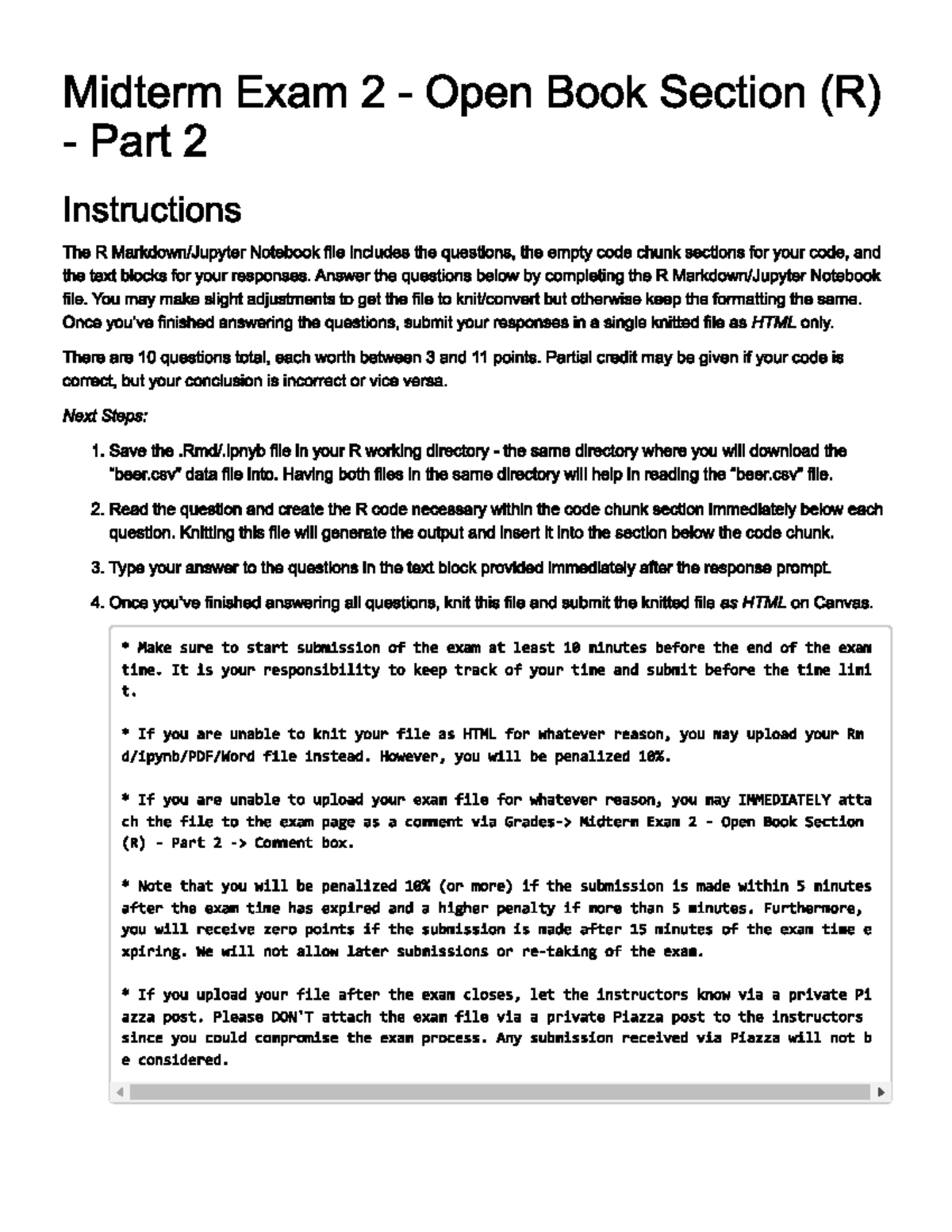 6414 SP23 Midterm 2 Part 2 Solutions - ISYE 6414 - Studocu