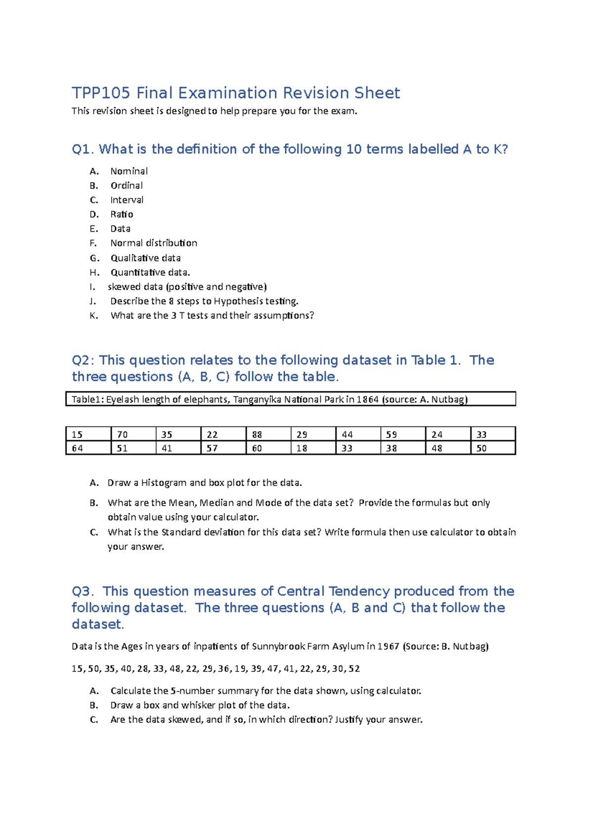 TPP105 practice final exam rev 2020 - TPP105 Final Examination Revision ...