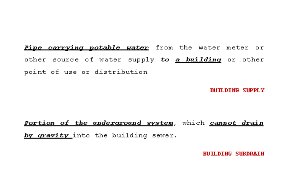 REGISTERED MASTER PLUMBER PRACTICE QUESTIONS - Pipe carrying potable ...