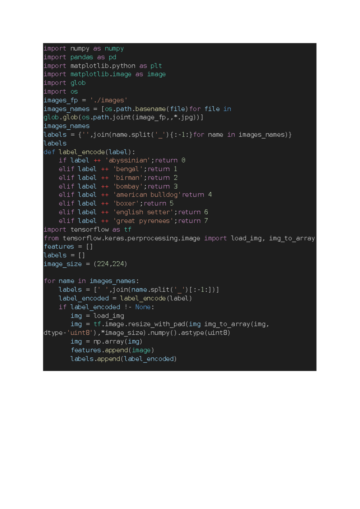 Text classification using tensorflow - import numpy as numpy import ...