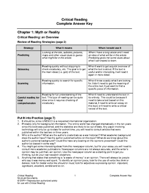 Reading Comprehension - basic reading - Studocu