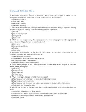 Topic 3 & 4 - CARPER'S PATTERN OF KNOWING (1978) Barbara A. Carper, RN ...