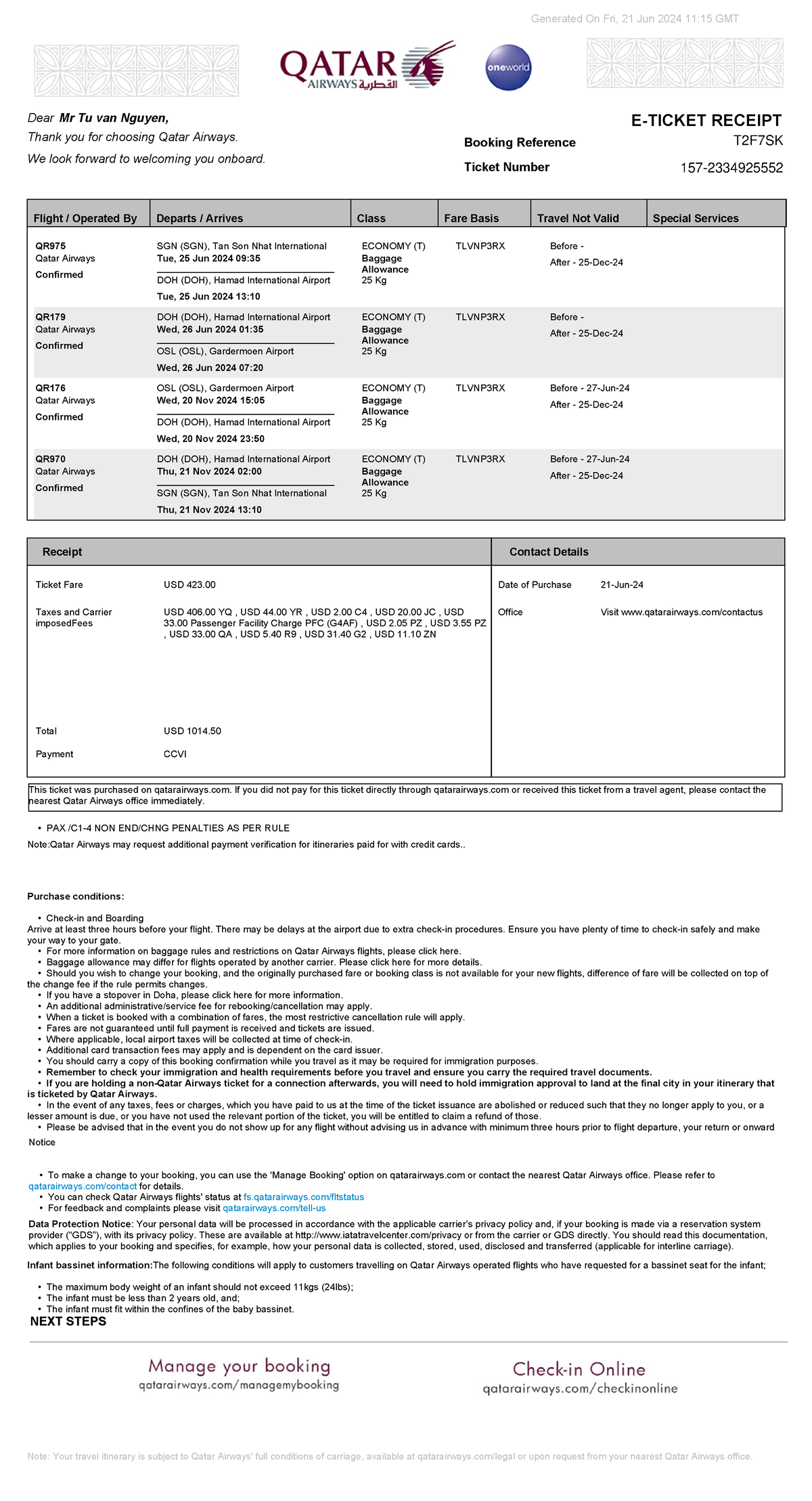 E-Ticket - thi - Generated On Fri, 21 Jun 2024 11:15 GMT Booking ...