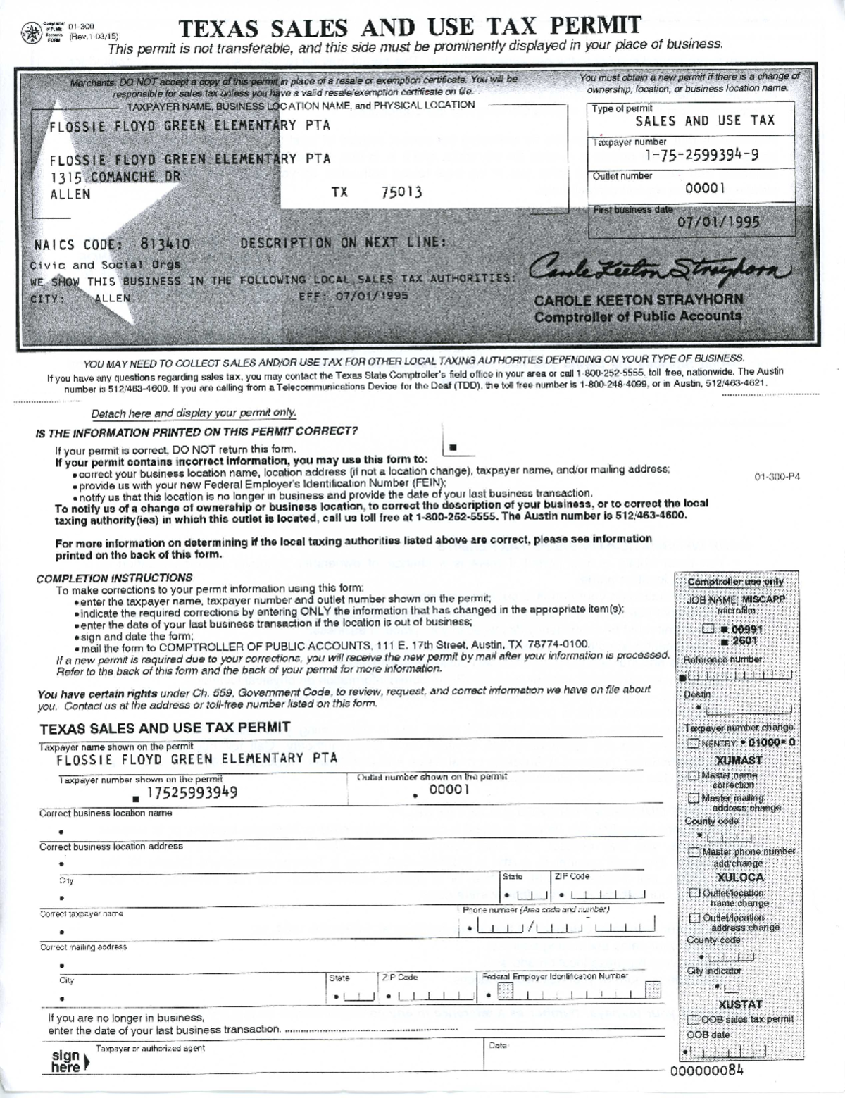 Texas Sales Tax Certificate Scan 2 sides - Corporate Law - Studocu