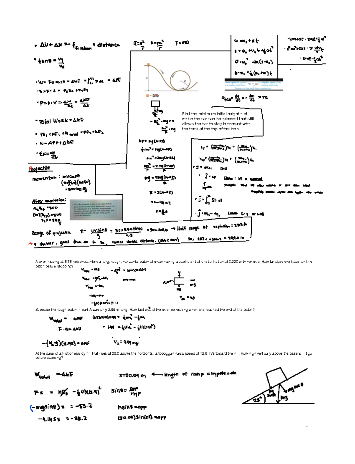 Equation formula sheet - . A skier moving at 5 m/s encounters a long ...