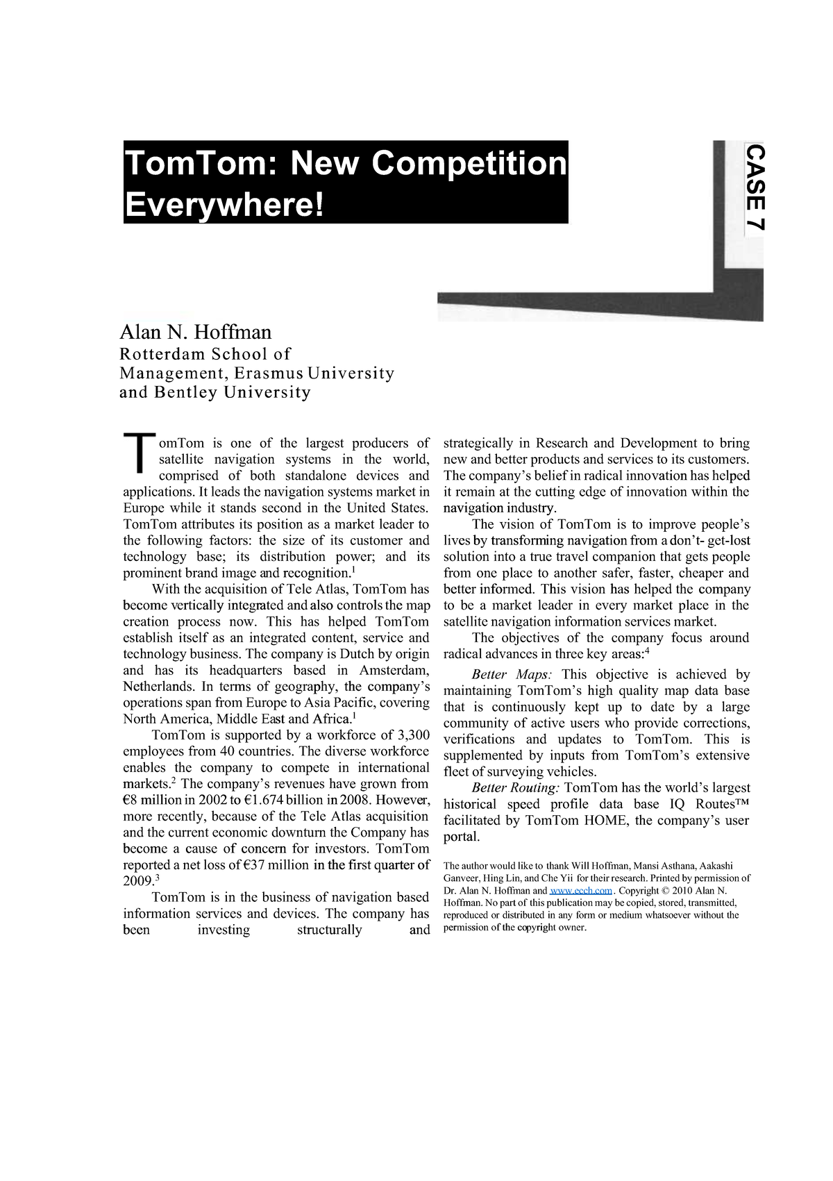 Important tomtom - Alan N. HoffmanAlan N. Hoffman Rotterdam School ...