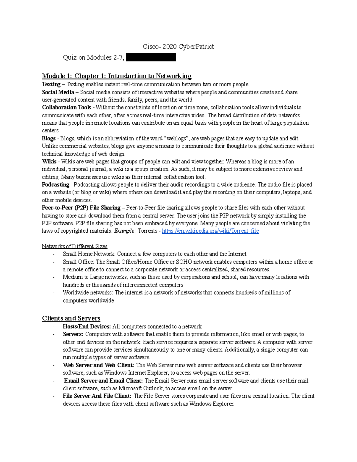 Cisco Notes 2020 Module 1 Chapters 1 2 Cisco 2020 CyberPatriot cisco-notes-2020-module-1-chapters-1-2-cisco-2020-cyberpatriot