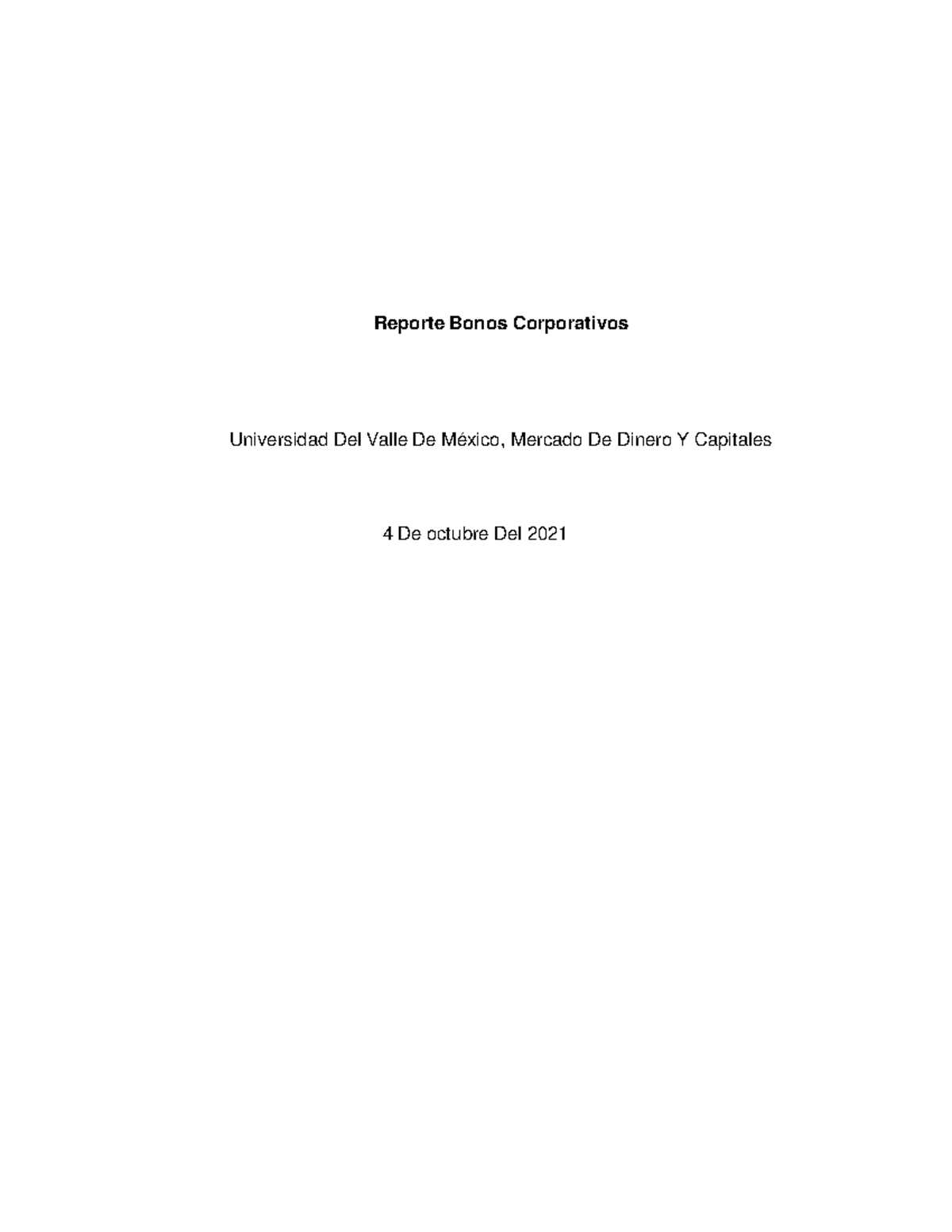 A7 Reporte Bonos Corporativos financiero emitido por una corporación ...