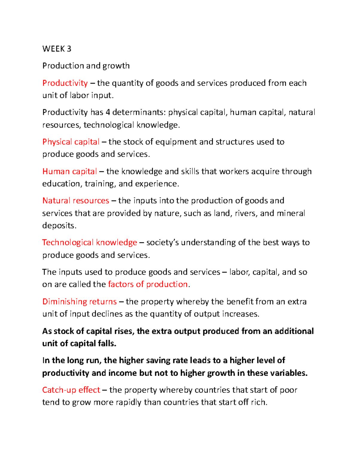 WEEK 3 - Production and growth - WEEK 3 Production and growth ...