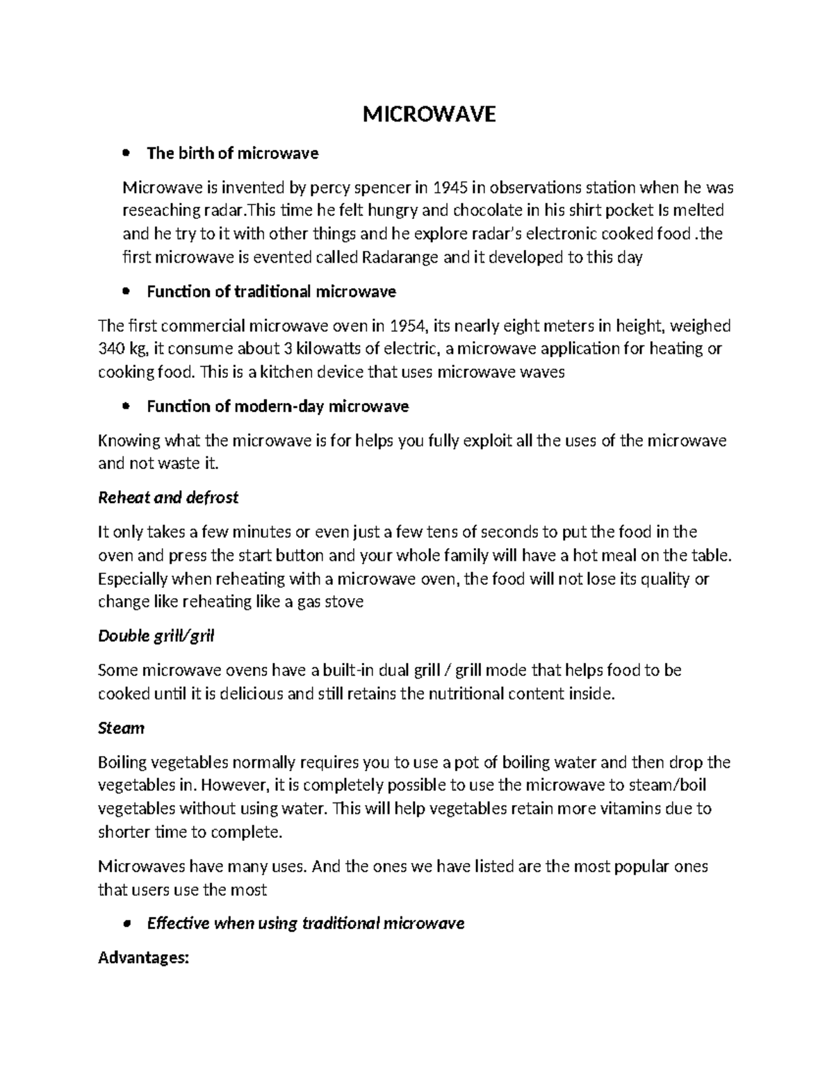 Microwave - 2222 - MICROWAVE The birth of microwave Microwave is ...