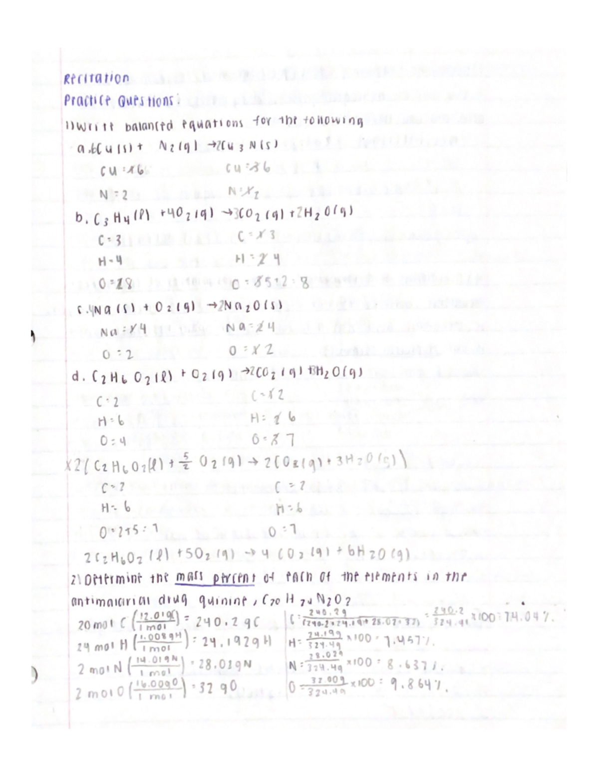 Writing Balanced Equations - CHM104 - Studocu