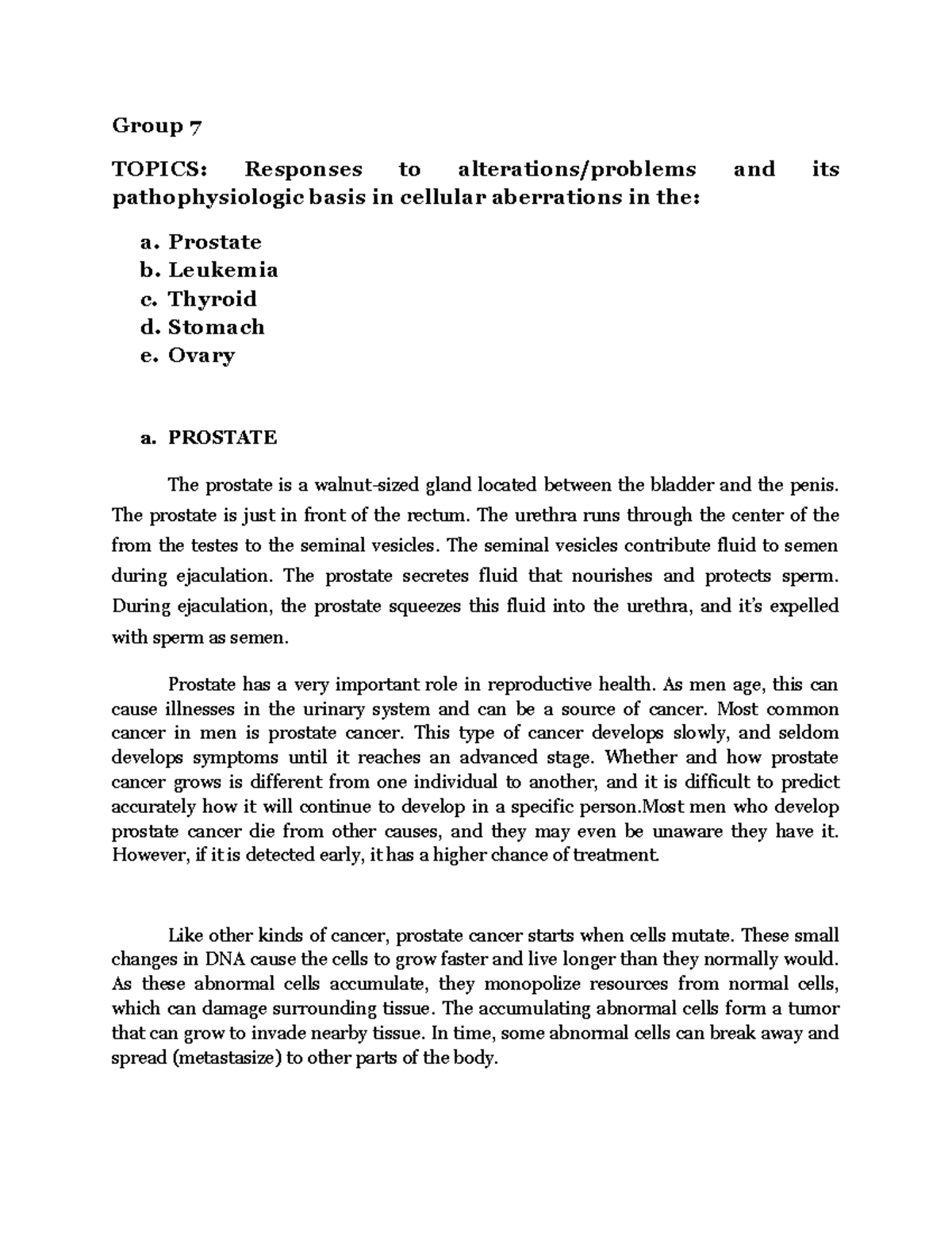 Group-7-Report - 2022 - Group 7 TOPICS: Responses to alterations ...