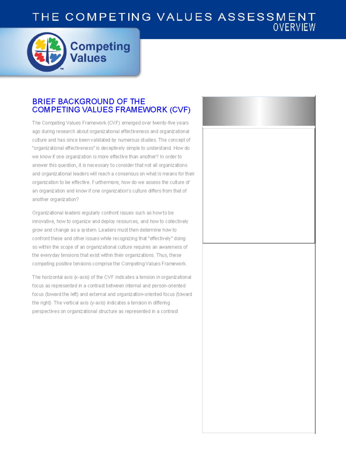 Competing-Values-Framework - BRIEF BACKGROUND OF THE COMPETING VALUES ...